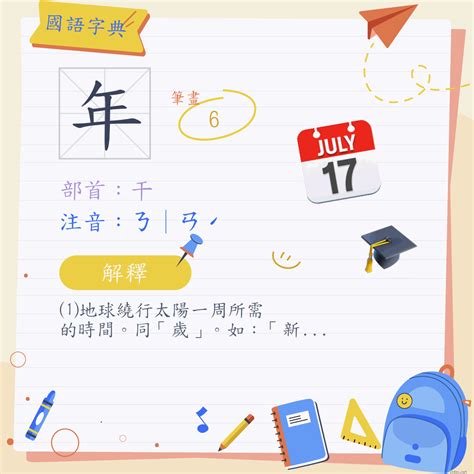 年 注音ㄋ｜ㄢˊ 部首干 《國語字典》📘