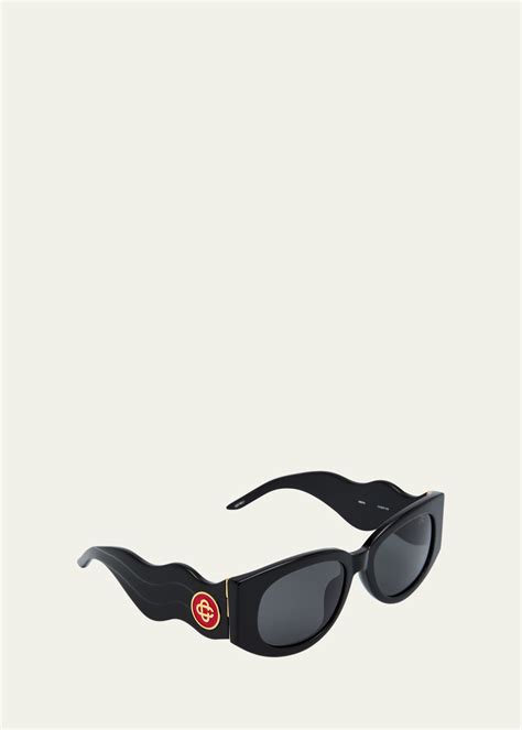 Casablanca Mens Memphis Wave Acetate Oval Sunglasses Bergdorf Goodman
