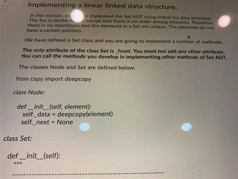 Solved Implementing A Linear Linked Data Structure In This