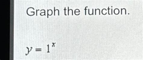 Solved Graph The Function Y 1x Chegg Com