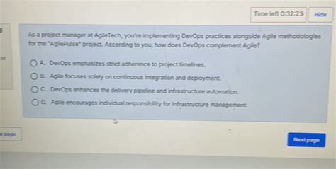 As A Project Manager At Agiletech Youre Implementing Devops Practices