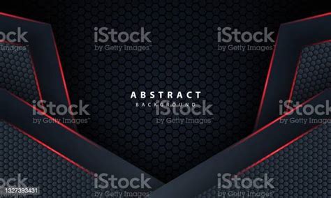 현대 회색 럭셔리 미래 지향적 배경의 벡터 일러스트에 레드 라인 라이트3d 다크 육각형 0명에 대한 스톡 벡터 아트 및 기타