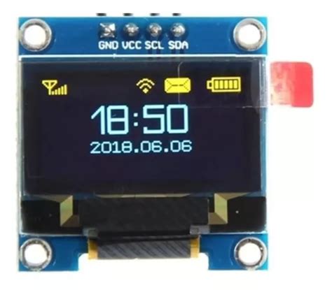 Display Oled 0 96 Azul E Amarelo Gráfico I2c 128x64 Arduino à venda em