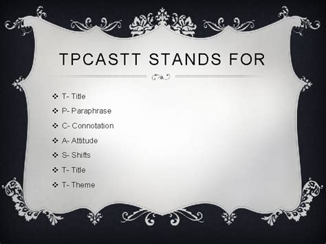 Tpcastt Poetry Analysis Explanation And Assignment Example Poem