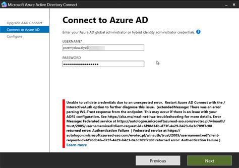 upgrade azure active directory connect fails with unexpected error evotec
