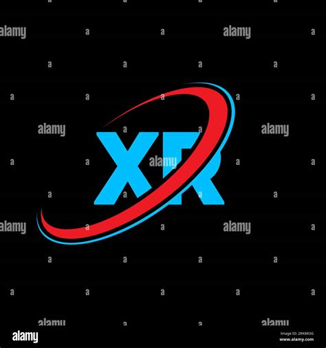 XR X R letter logo design. Initial letter XR linked circle uppercase ...