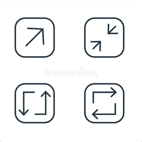 箭头线图标 线性集 质量矢量线集，如重装循环收缩 向量例证 插画 包括有 设置 装箱 控制 减少 201702813