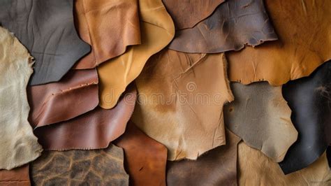 Assorted Leather Pieces In Various Colors Stock Illustration