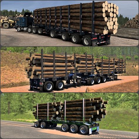 3 Mod 48 Manac Logging Trailer B Train Manac Logging Trailer Kraft Trailer Logging Truck