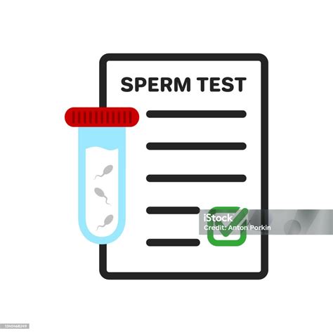 Hasil Tes Sperma Di Clipboard Flat Icon Analisis Medis Sperma Untuk