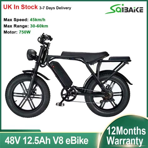 Electric Bike OUXI V8 Ebike 48V 750W Powerful Motor Rear Rack