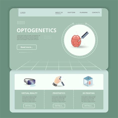 Premium Vector Optogenetics Flat Landing Page Website Template Virtual