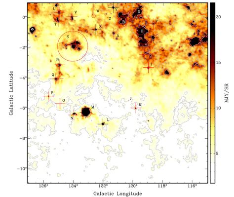 Iris 60 µm Emission Distribution In The Area Of Gs 121−05−037 Contour