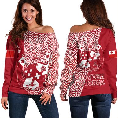 Tonga Off Shoulder Sweatshirt Kingdom Of Tonga Patriot Style