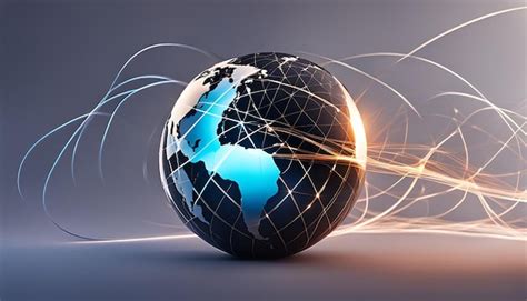 Abstract Globe With Glowing Lines Premium Ai Generated Image