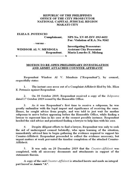 Motion To Admit Attached Counter Affidavit Pdf Judiciaries Government