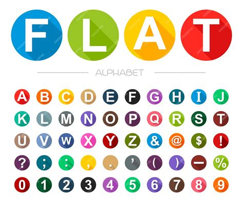 Premium Vector Round Flat Alphabet Vector Font