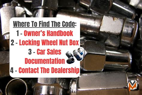 Where To Find The Locking Wheel Nut Key Code Lost Your Keys