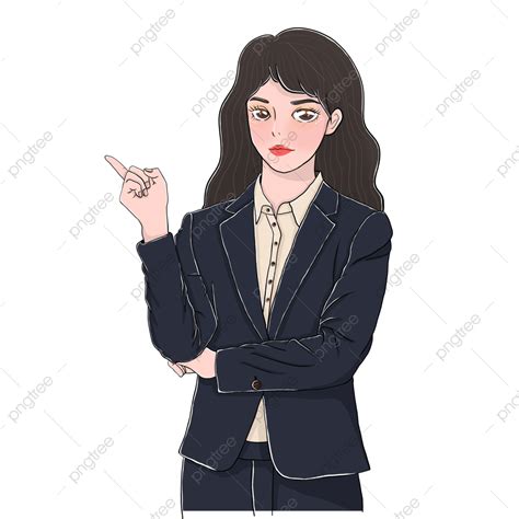 黒ずくめの女教師の服の手描きは商用元素になります。イラスト画像とpsdフリー素材透過の無料ダウンロード Pngtree