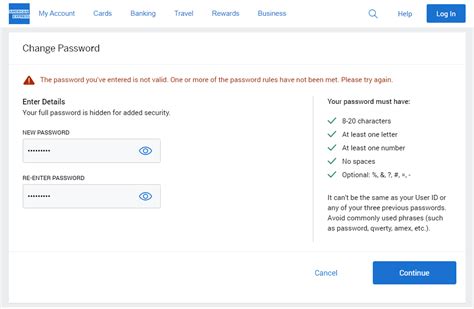This Amex Password Reset Webpage Gives Me All The Green Check Marks