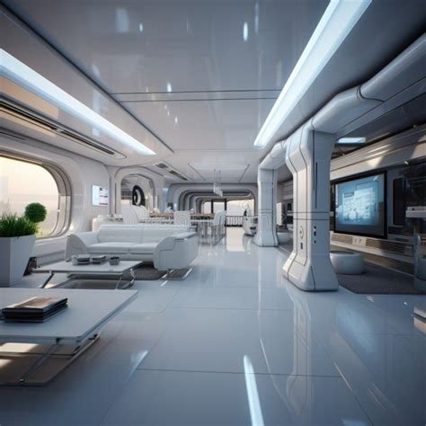 The Interior Of The Future High Tech Stock Illustration Illustration Of Light Concept 283615326