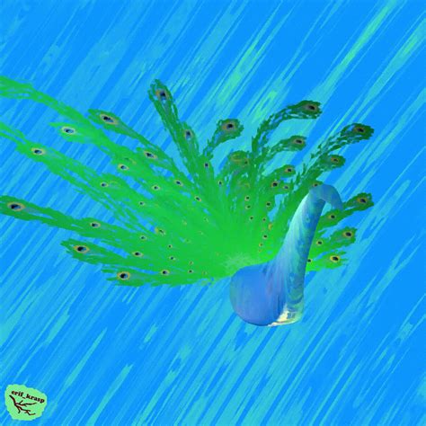 Peacock With Grease Pencil And Some Shader Nodes Rblender
