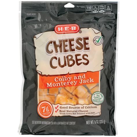 H E B Colby And Monterey Jack Cheese Cubes Shop Cheese At H E B