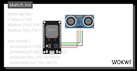 Sensor Jarak Wokwi Esp32 Stm32 Arduino Simulator