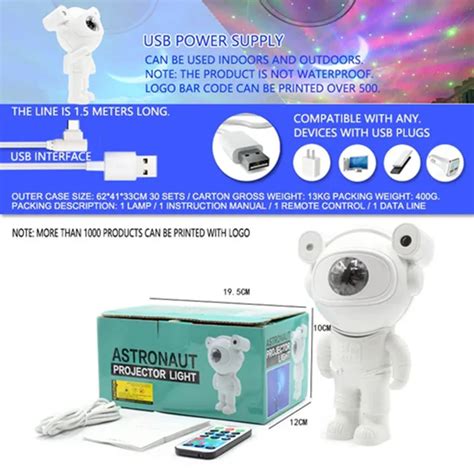 چراغ خواب پروژکتور کهکشانی مدل فضانورد Astronaut Projector Light پایا