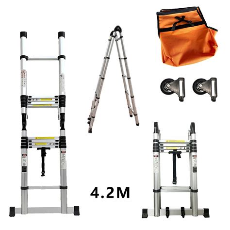 Drabina Aluminiowa Dwustronna Teleskopowa Składana 2x2 1M Nosność 150KG