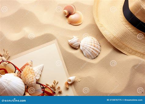 Summer Holidays Memories Card From Beach With Shells Stock Illustration