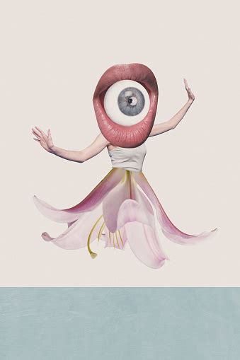 3d 사진 콜라주 트렌드 스케치 템플릿 초현실주의 삽화 젊은 여자 파리 꽃 몸 머리가없는 입 열린 눈 시계 추상 4월에 대한 스톡 사진 및 기타 이미지 Istock