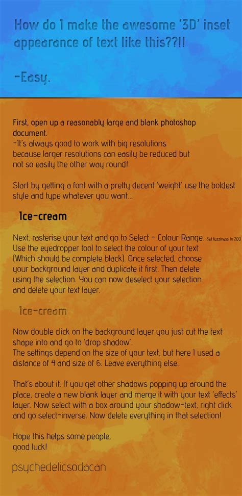 Tutorial 3d Inset Text By Dl P On Deviantart