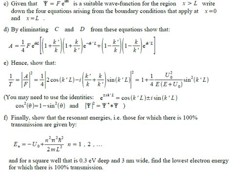 consider the finite square well potential shown in