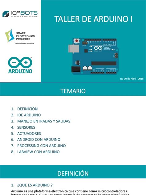 taller de arduino i pdf arduino ingeniería electrónica