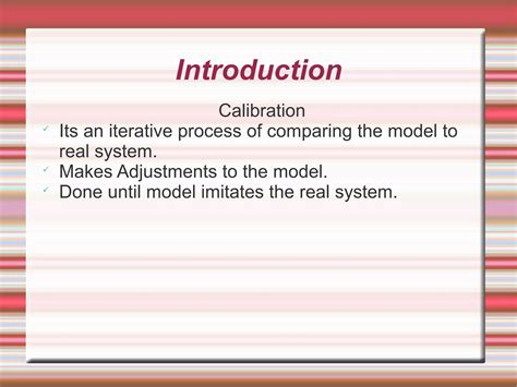 Calibration And Validation Model Simulation Ppt