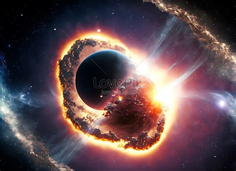 Gratis Foto Two Massive Star Colliding With Each In Outer Space Unduh Di Lovepik