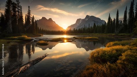 Midjourney Generated Image Of A Majestic Landscape In Banff National