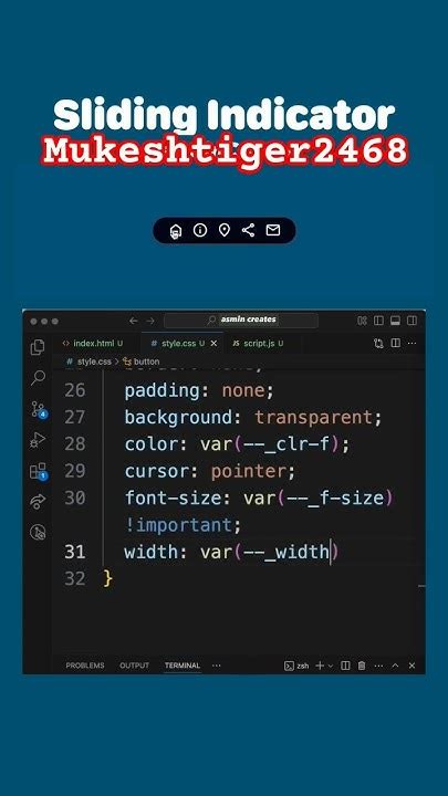 Sliding Indicators Coding Shorts 🏆webdesign Viralvideo Html🏆css