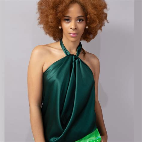 Dark Green Halter Top Cedric Brown Collection