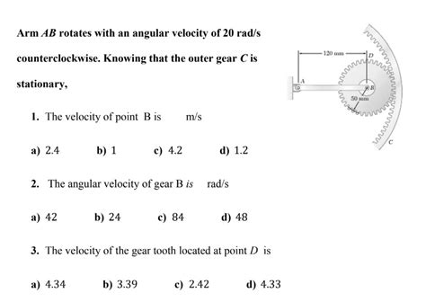 Arm Ab Rotates With An Angular Velocity Of 20rads Counterclockwise Know