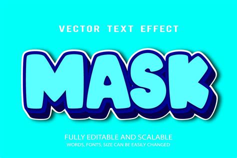 Mask Editable Text Effect Vector 3d Styl Graphic By Truevector