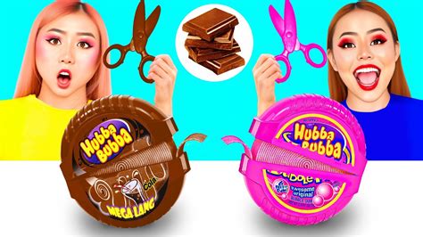 Thử Thách Đồ Ăn Từ Sô Cô La Vs Đồ Thật Mẹo Vặt Đồ Ăn Tuyệt Vời Toon