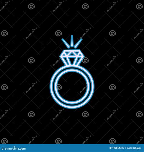 Diamond Ring Icon In Neon Style One Of Lgbt Collection Icon Can Be
