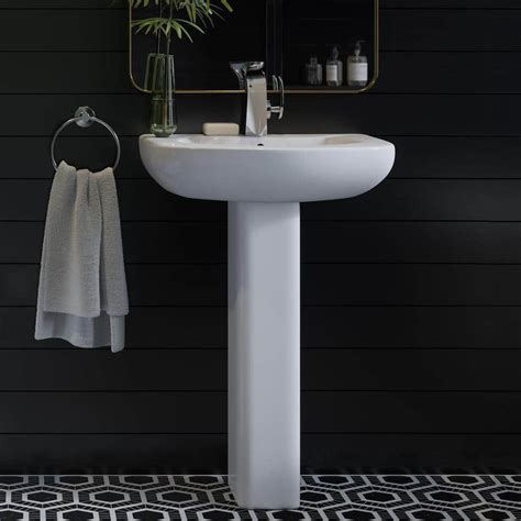 Swiss Madison Modern White Ceramic Rectangular Chateau Pedestal