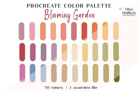 Soft Procreate Color Palette Spring Floral Color Swatches