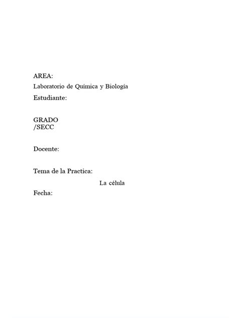 Practica Observacion De La Celula Pdf Biología Celular Plantas