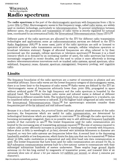 Radio Spectrum Wikipedia Pdf Radio Spectrum Radio