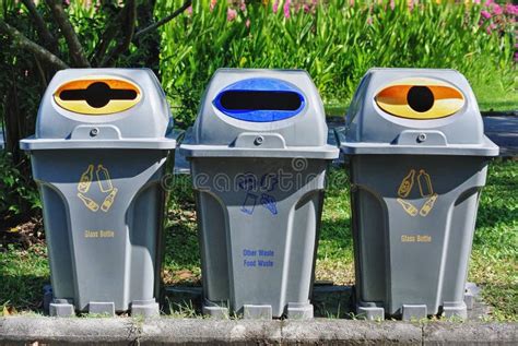 Plastic Trash Bins With Different Types Of Waste For Recycle Stock Photo Image Of Recycle