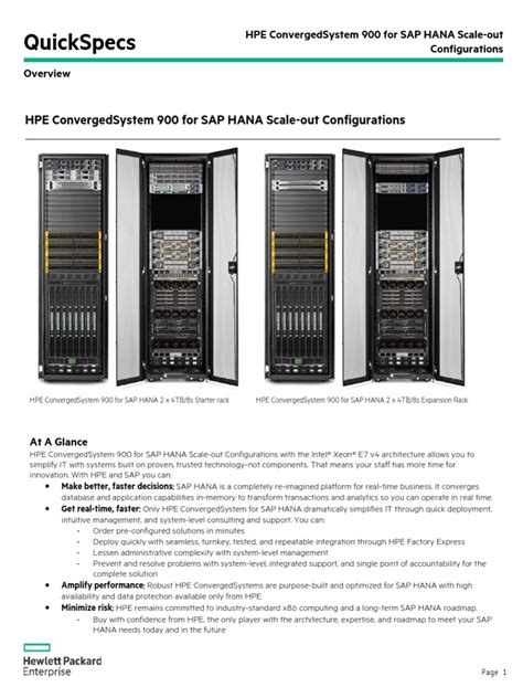 Hpe Convergedsystem 900 For Sap Hana Scale Out Configurations C04376738 Pdf
